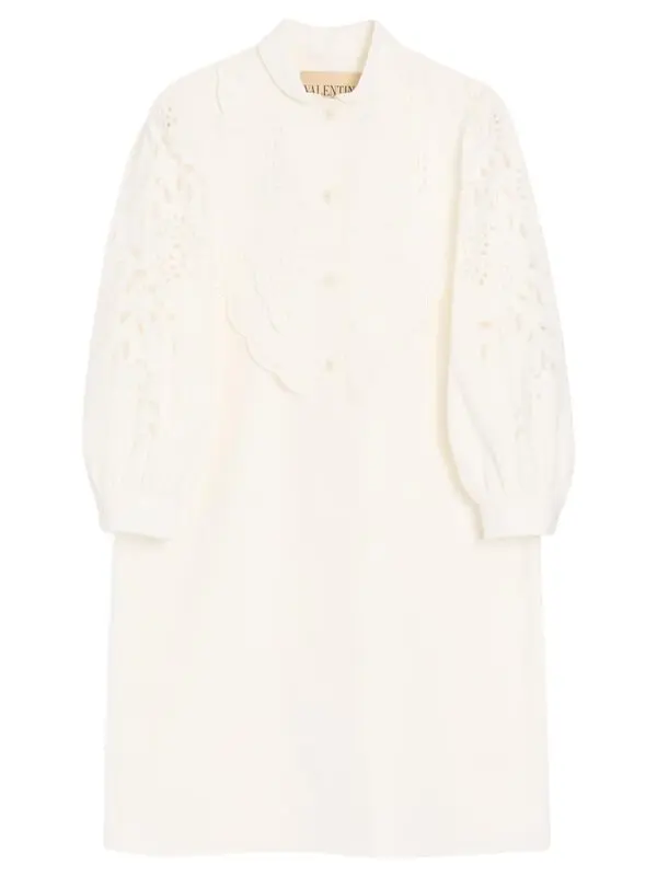 Valentino Garavani Cotton Eyelet Lace Mini Dress - White