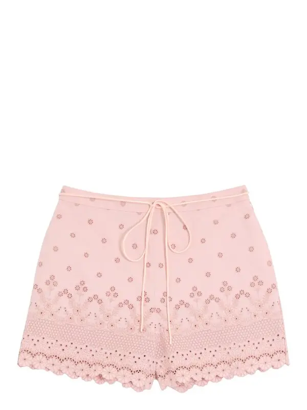 Valentino Garavani Cotton Lace Shorts - Pink