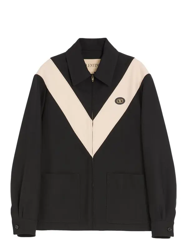 Valentino Garavani Wool-blend Vlogo Jacket - Black