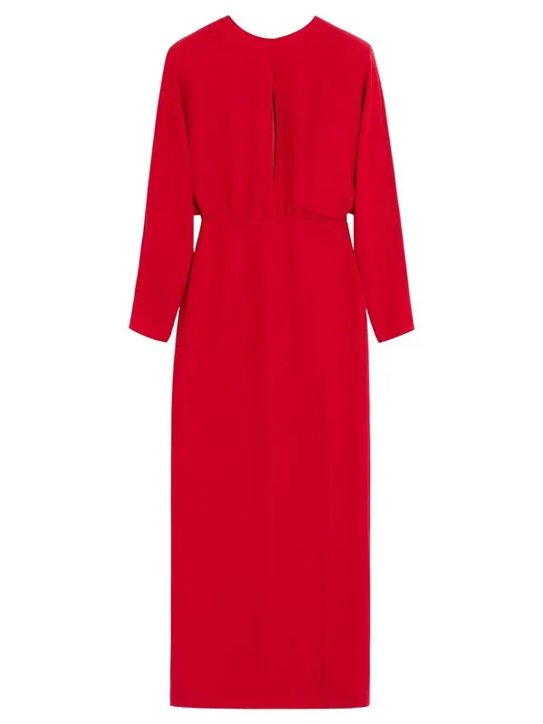 Valentino Garavani Silk Slit Midi Dress - Red