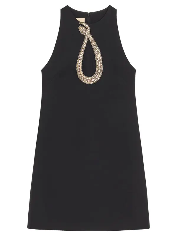 Valentino Garavani Embellished Snake Mini Dress - Black