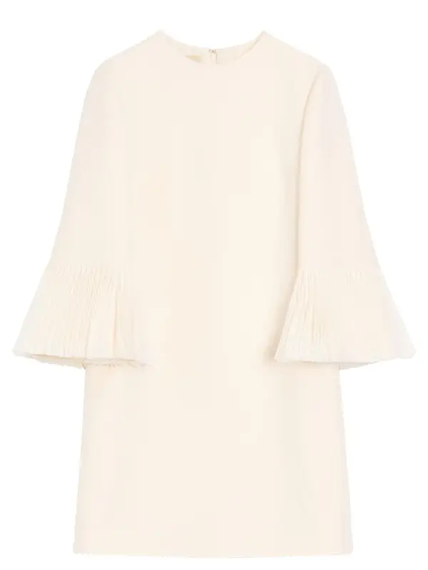 Valentino Garavani Silk-wool Ruffle Mini Dress - Ivory