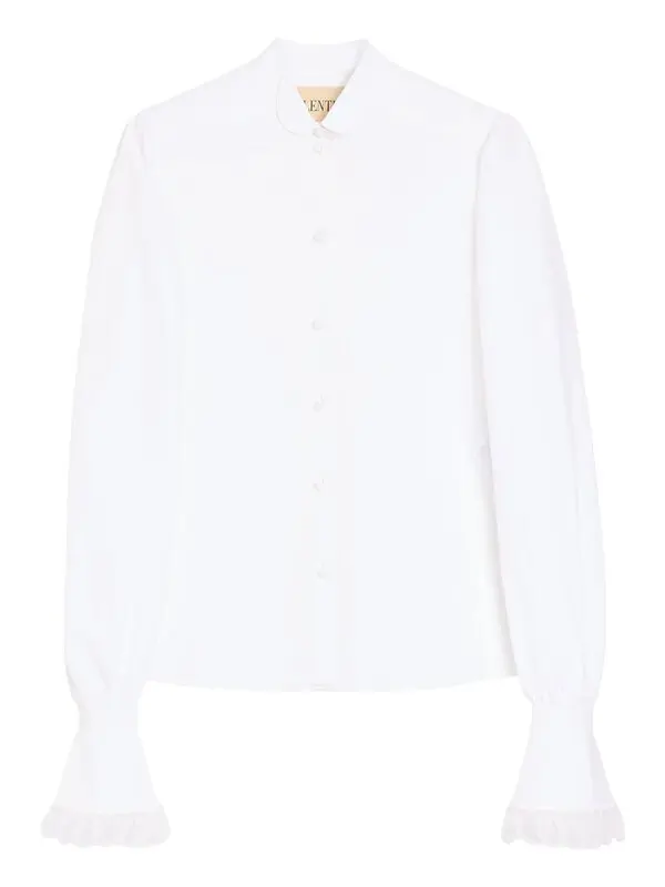 Valentino Garavani Cotton Scalloped-cuff Shirt - White