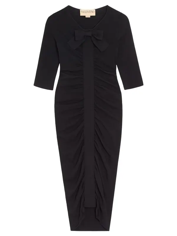 Valentino Garavani Ruched Knit Dress - Black
