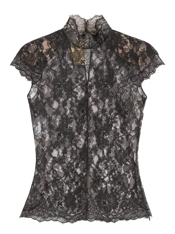 Valentino Garavani Lace High-neck Top - Black