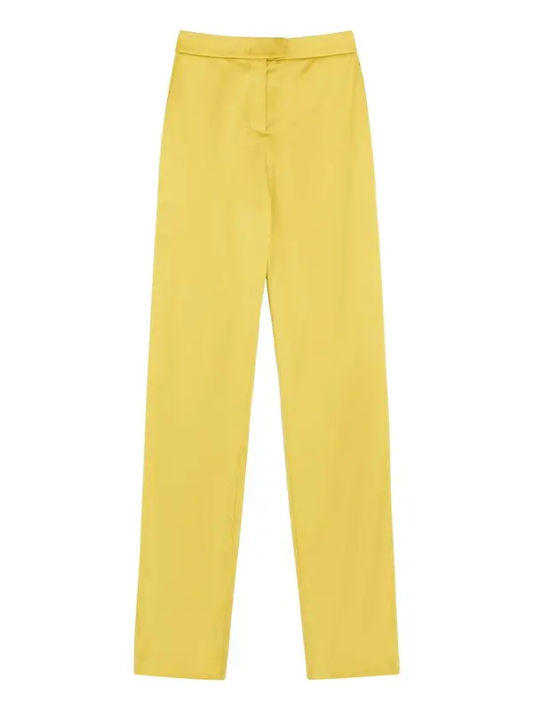 Valentino Garavani Silk-blend Straight Trousers - Yellow