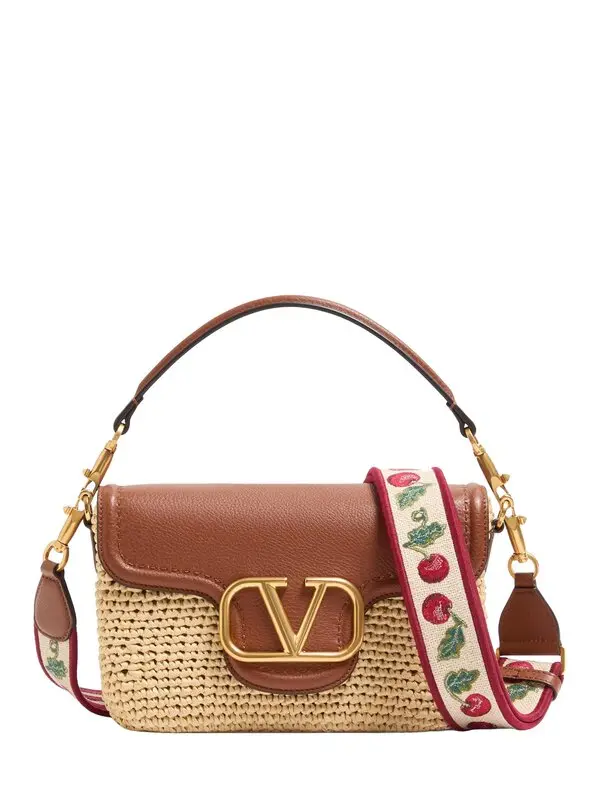Valentino Garavani Raffia Alltime Shoulder Bag - Beige