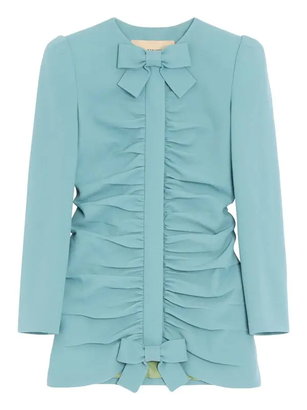 Valentino Garavani Virgin Wool Ruched Jacket - Blue