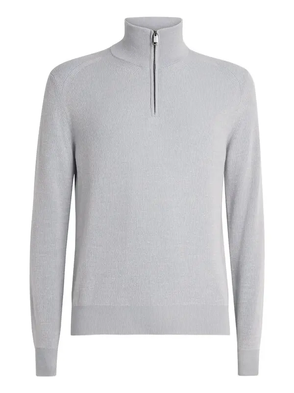 Brioni Cashmere-wool Half-zip Sweater - Grey