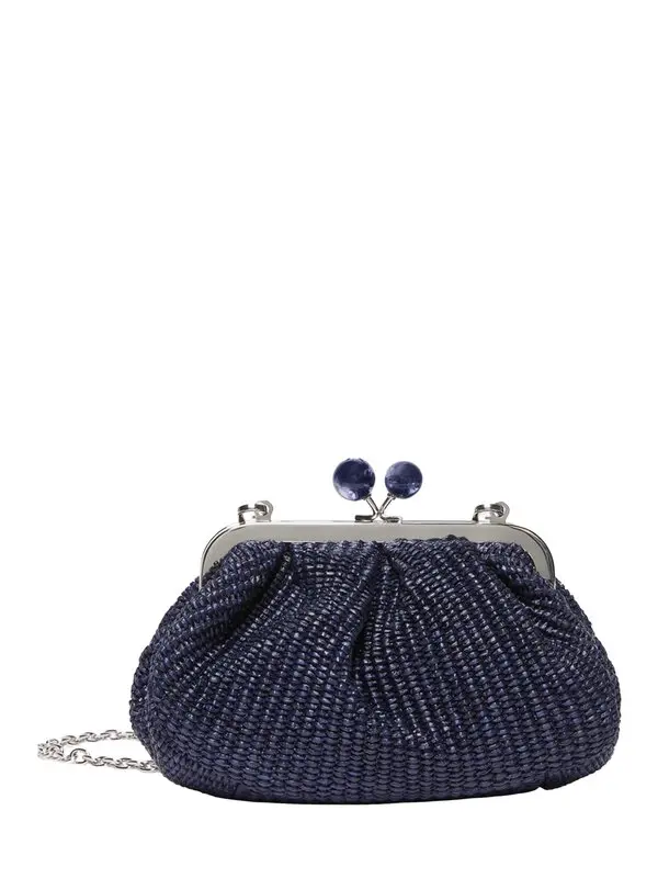 Max Mara Small Woven Pasticcino Clutch Bag - Blue