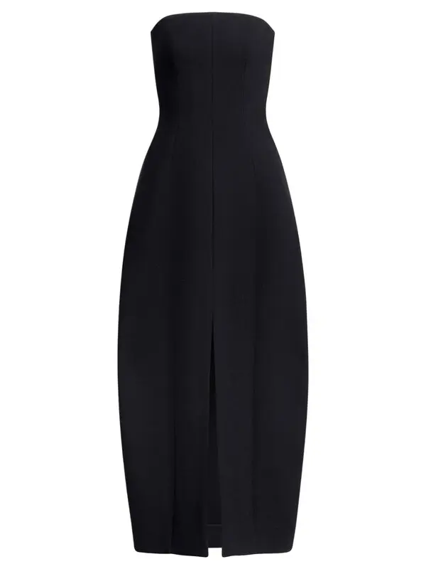 Alaïa Strapless Round Midi Dress - Black
