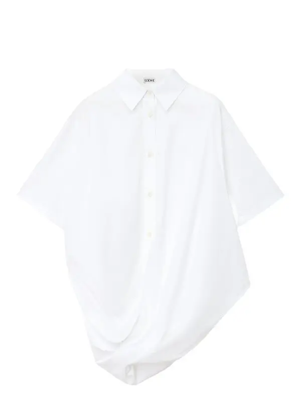 Loewe Draped Cotton Shirt - White