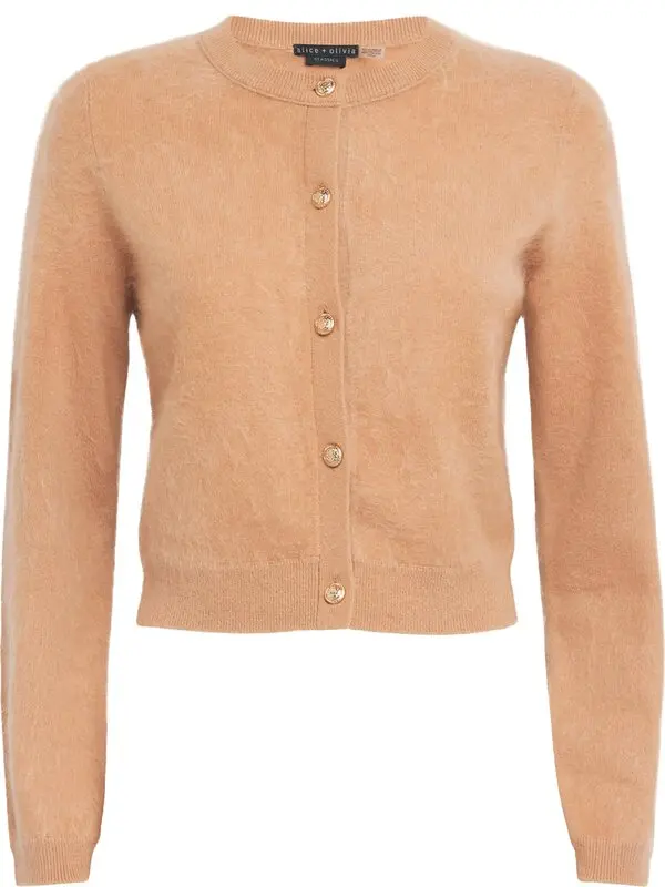 Alice + Olivia Brushed Cashmere-blend Cardigan - Beige