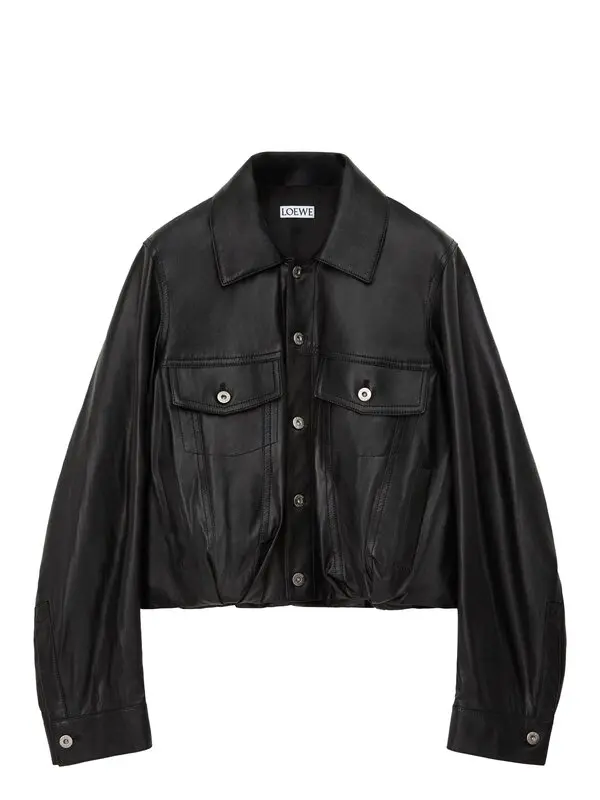 Loewe Lambskin Relaxed Leather Jacket - Black