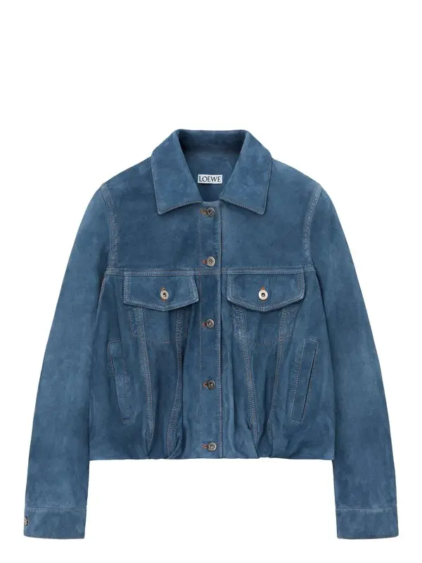 Loewe Suede Relaxed Jacket - Blue