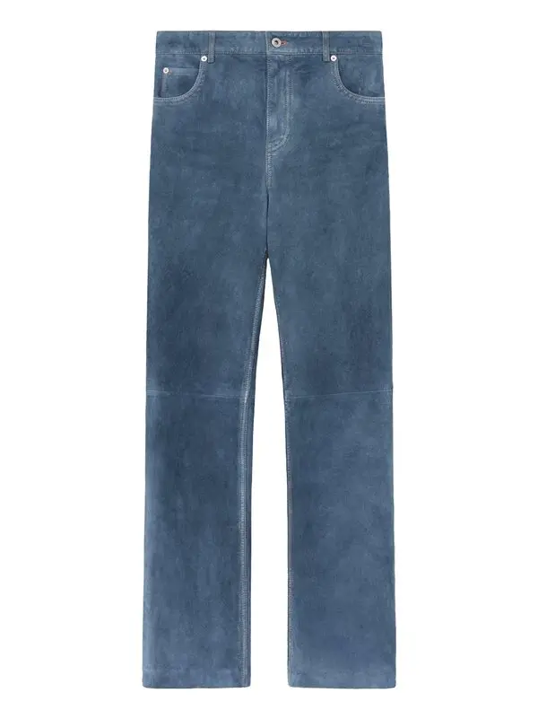 Loewe Suede Straight Leg Jeans - Blue