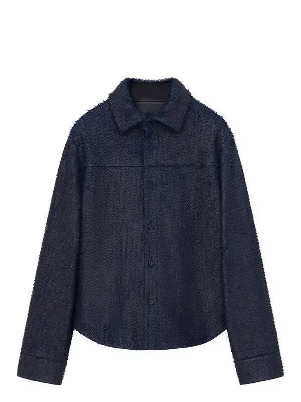 Loewe Lambskin Fringe Overshirt - Blue