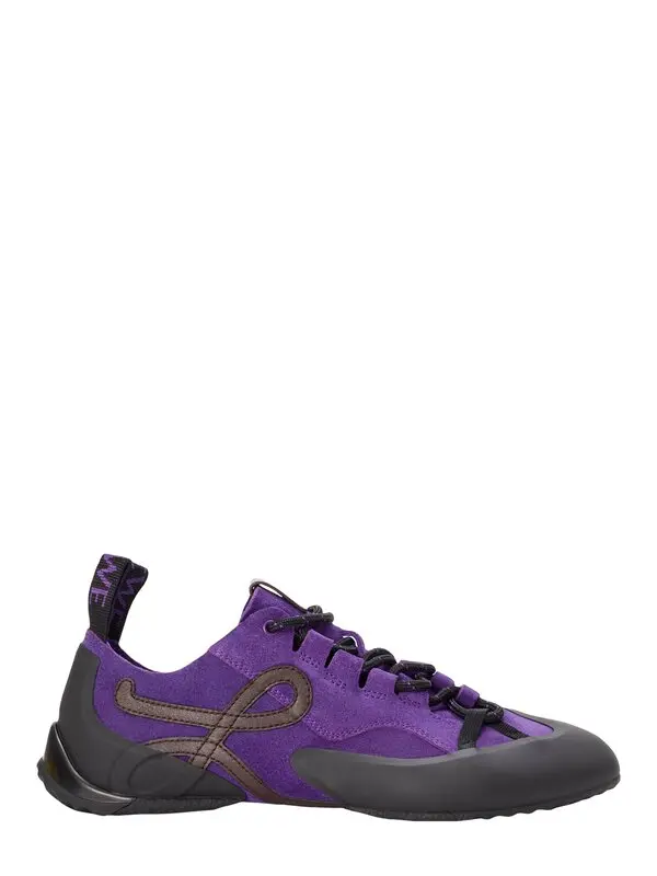 Loewe Grip Split Leather Sneakers - Purple