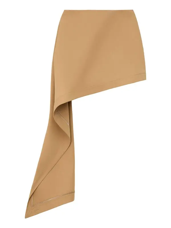 Loewe Cotton-blend Draped Mini Skirt - Beige