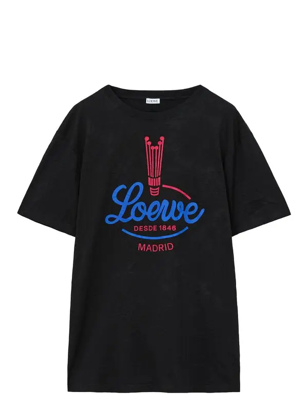 Loewe Cotton Graphic T-shirt - Black