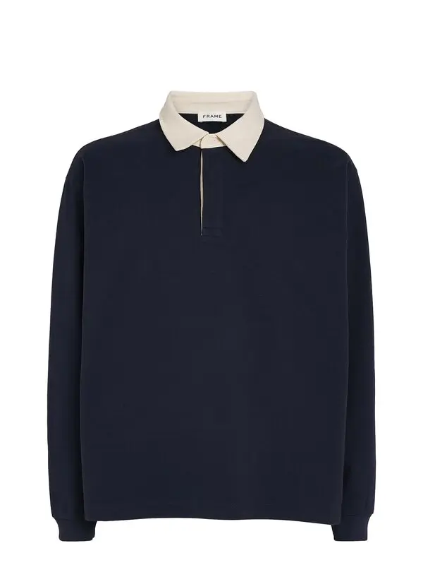 FRAME Contrast-collar Rugby Sweatshirt - Navy