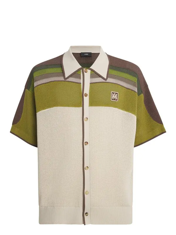 Amiri Mesh Logo Oversized Short-sleeve Shirt - White