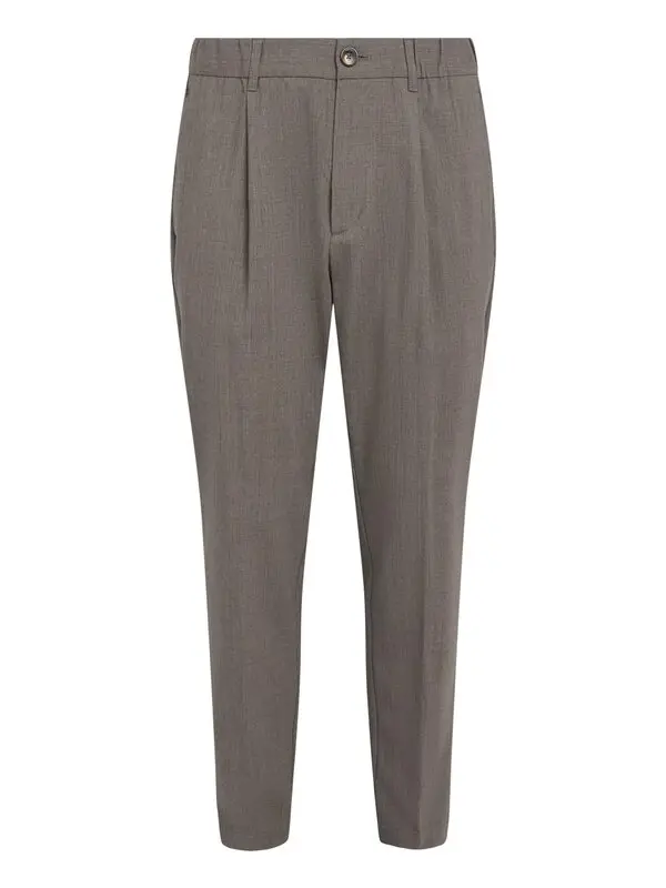 Herno Stretch-virgin Wool Pleated Trousers - Brown