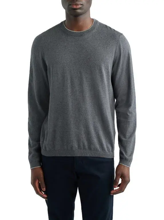 JACK VICTOR Dan Cotton Crewneck Sweater - Charcoal
