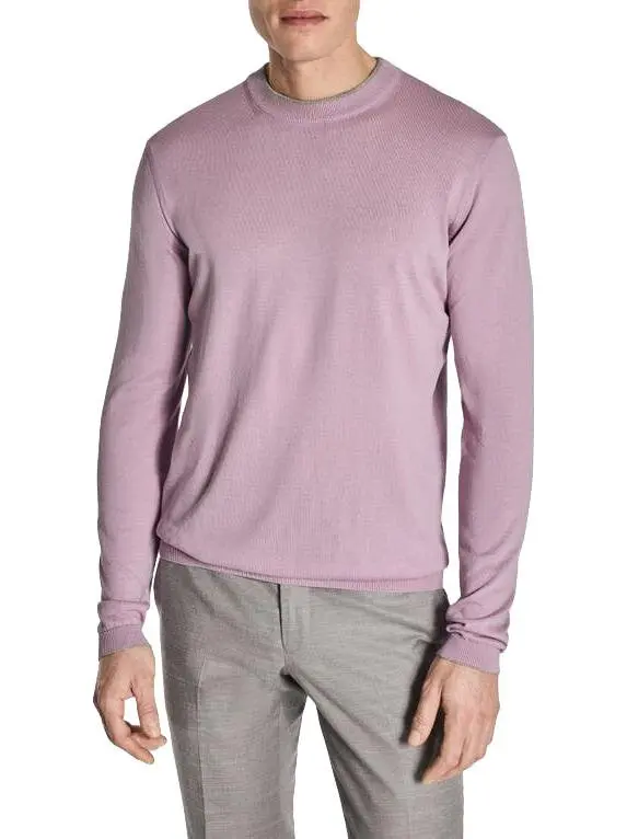 JACK VICTOR Dan Cotton Crewneck Sweater - Lilac