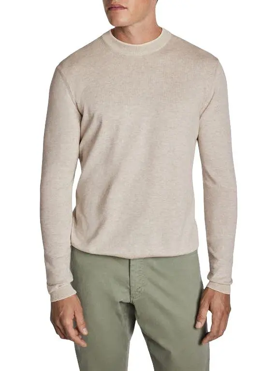 JACK VICTOR Dan Cotton Crewneck Sweater - Oyster