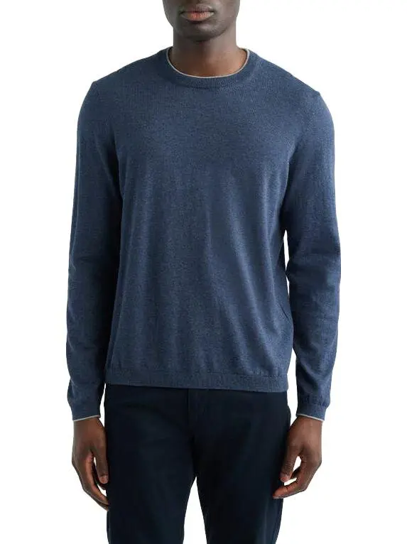 JACK VICTOR Dan Cotton Crewneck Sweater - Washed Navy