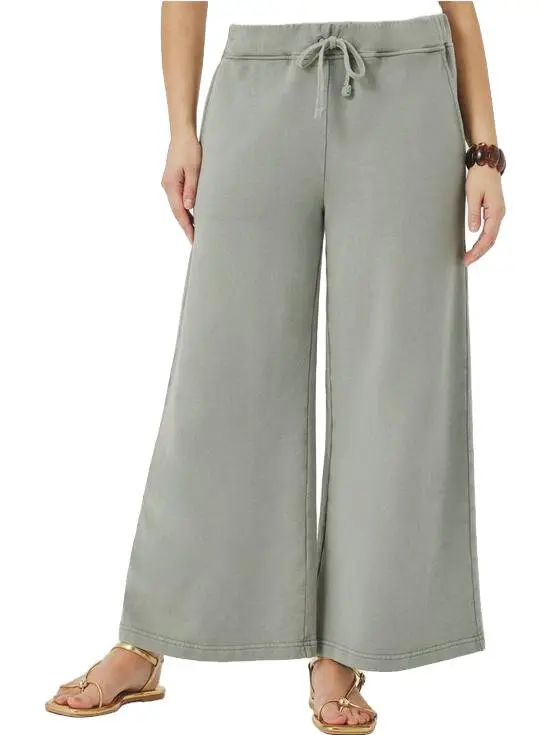 Splendid Greta Terry Cropped Pant - Green