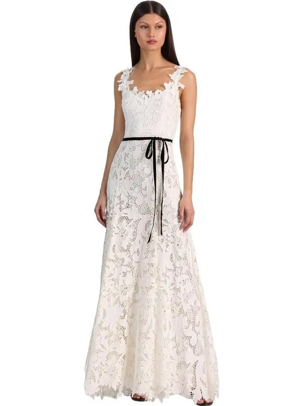 Alice + Olivia Calla Lace Maxi Dress - White