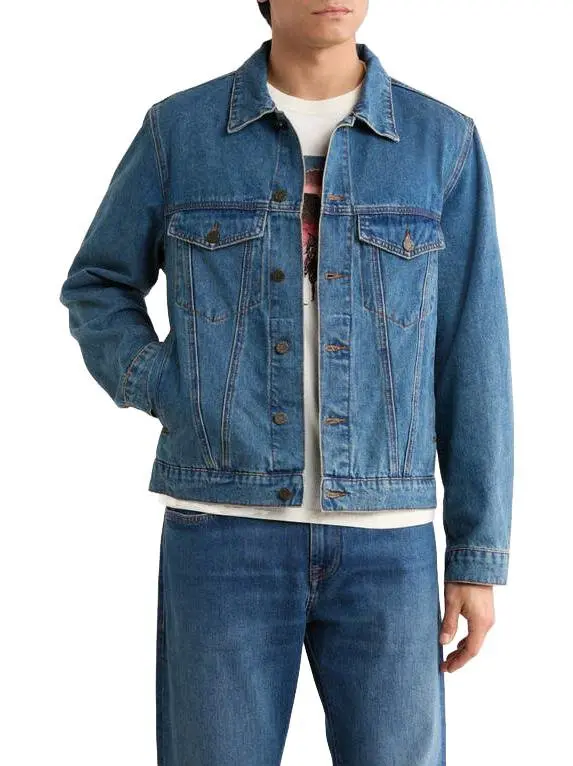 ONE OF THESE DAYS Denim Trucker Jacket - Washed Indigo