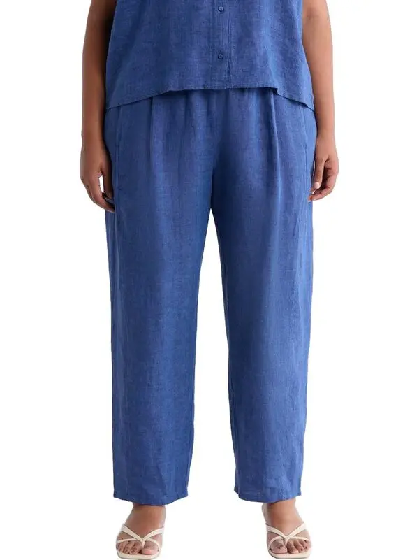 Eileen Fisher Pleated Organic Linen Lantern Pants - Deep Dive