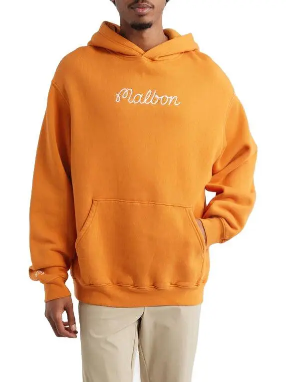 MALBON Fesque Cotton Fleece Hoodie - Marmalade