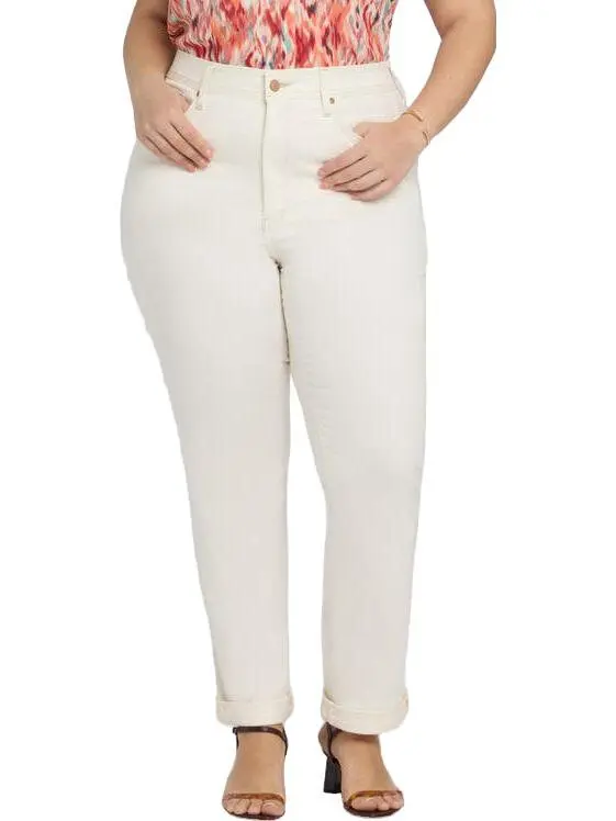 NYDJ Marilyn Triple Stitch High Waist Straight Leg Jeans - Vintage White