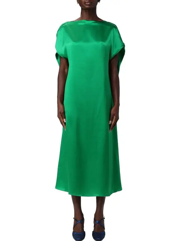 Dries Van Noten Satin Midi Dress - Green