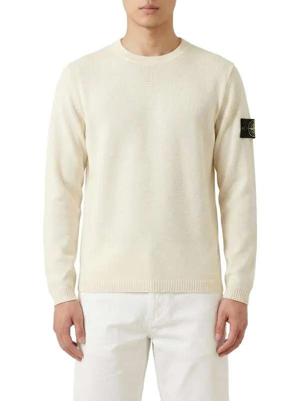 Stone Island Cotton Crew Neck Jumper - White