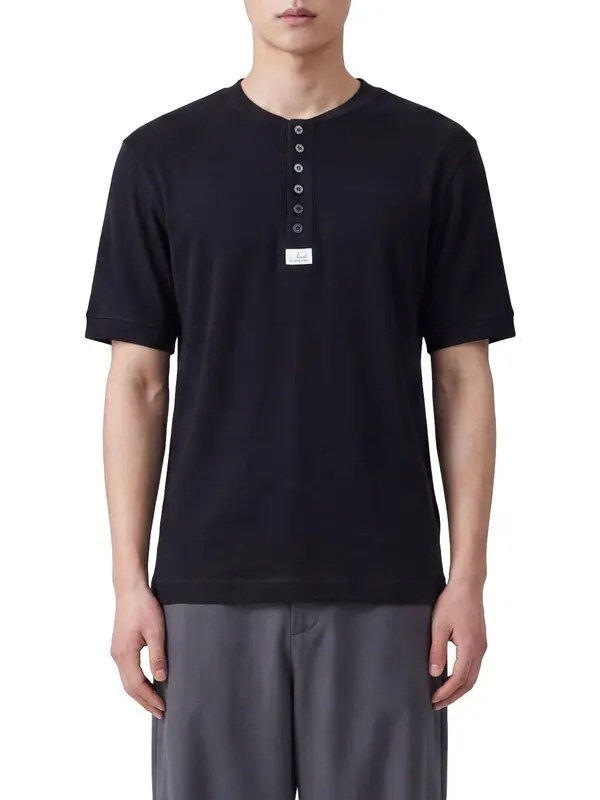 MAGLIANO Short Sleeve Henley - Black 1
