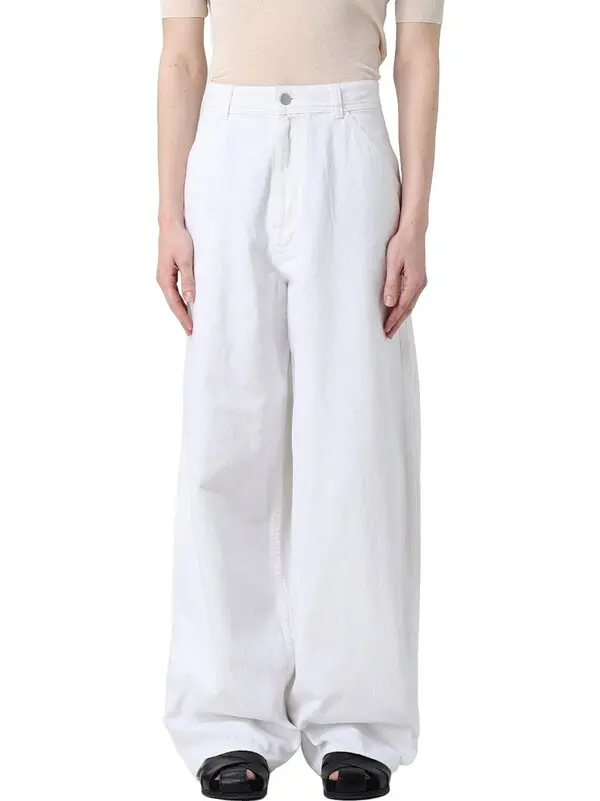 LEMAIRE Wide Leg Cotton Denim Jeans - Milk