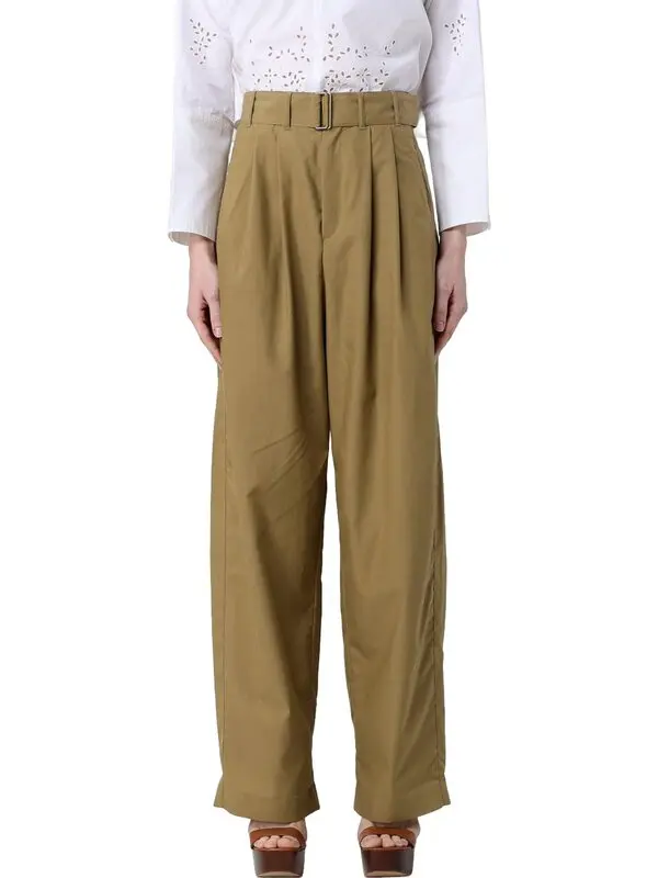 Soeur Belted Wide-leg Trousers - Sand