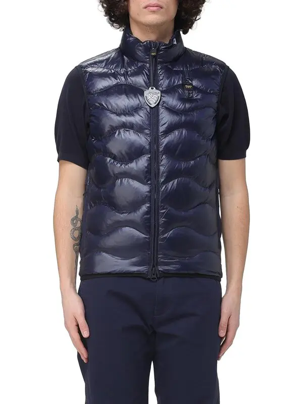 BLAUER. Padded Nylon Vest - Blue
