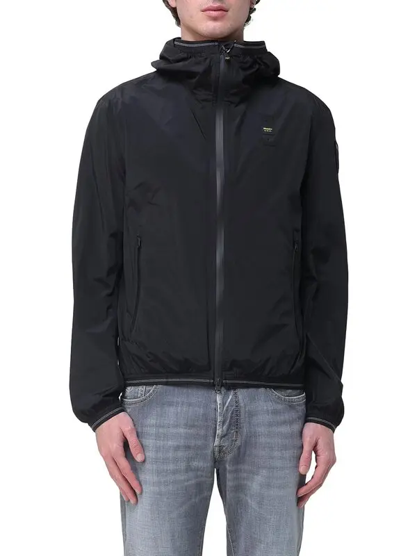 BLAUER. Hooded Polyester Windbreaker Jacket - Black