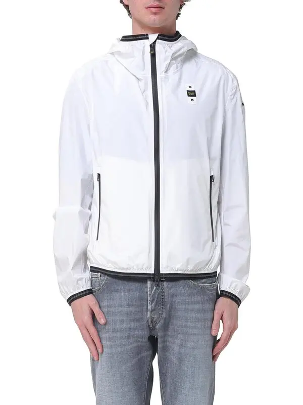 BLAUER. Hooded Polyester Windbreaker Jacket - White
