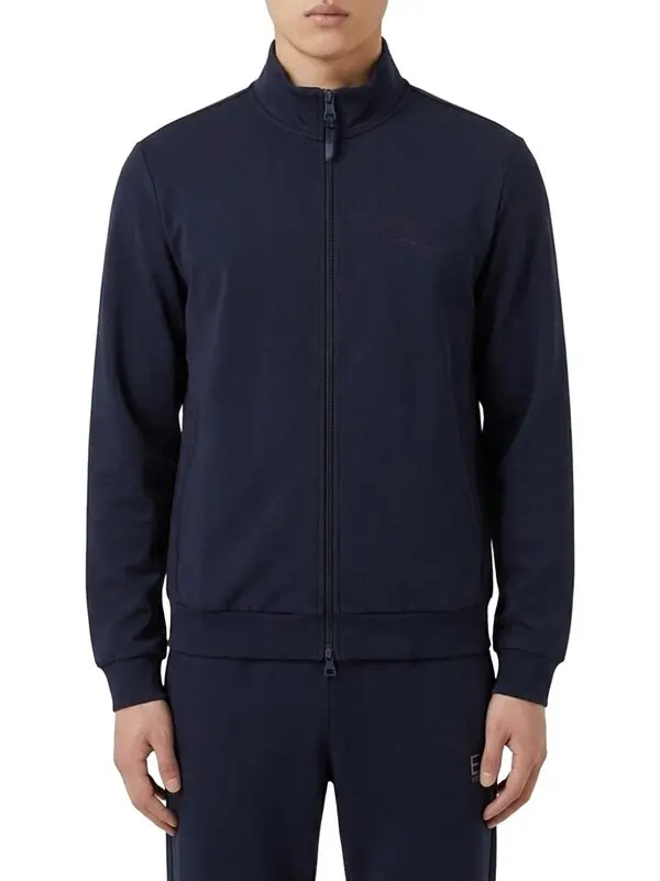 EA7 Zip Cardigan With High Neck - Blue