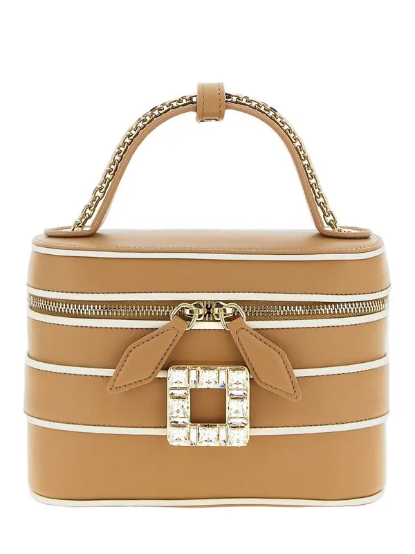 ROGER VIVIER Jewel Buckle Vanity Bag - Beige