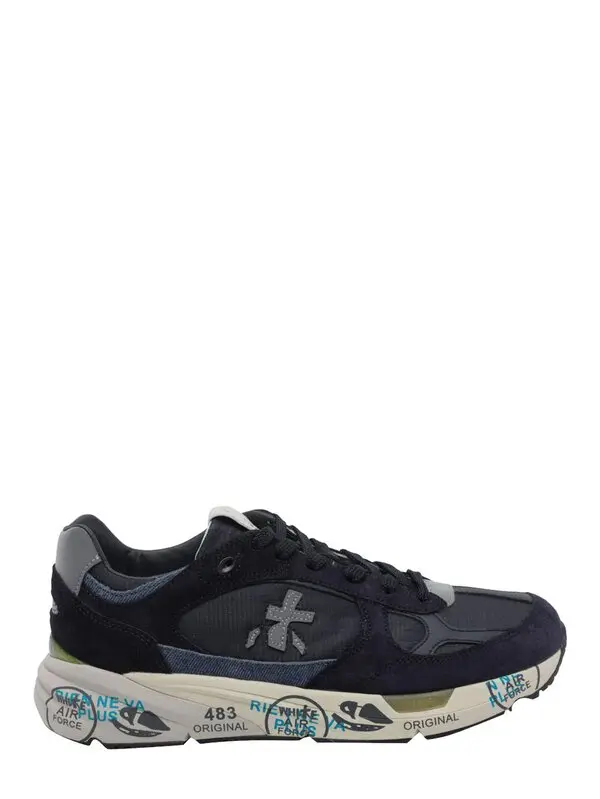 Premiata Mase Suede And Mesh Sneakers - Blue 1