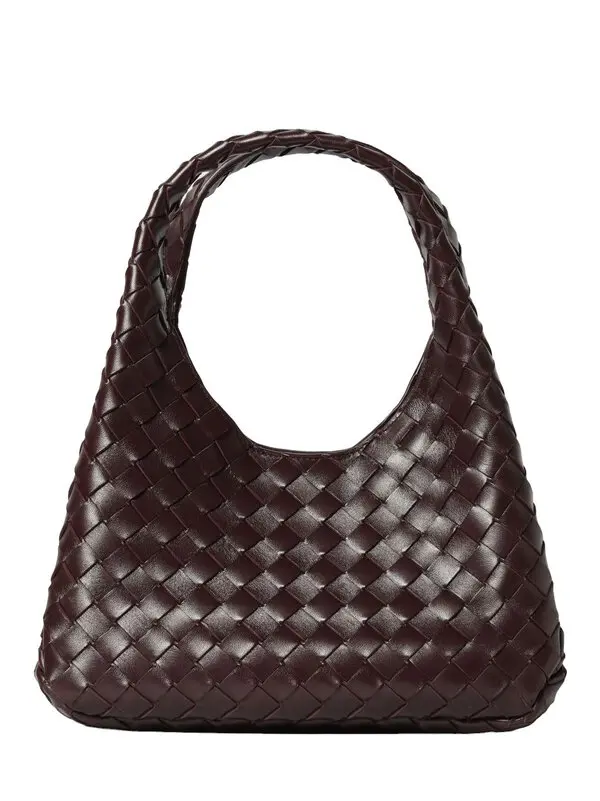 Bottega Veneta Woven Leather Handbag - Wine