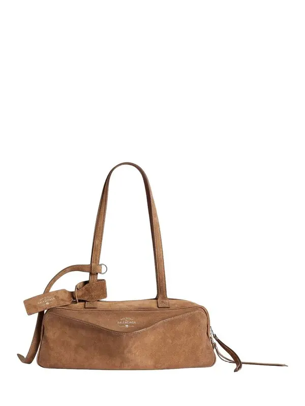 Balenciaga Carrie Small Suede Bag - Hazel